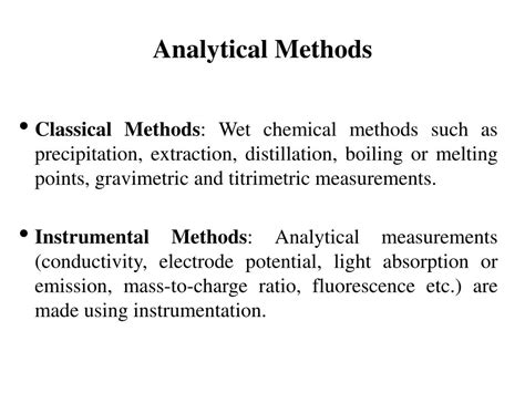 List Of Analytical Methods At Harold Raines Blog