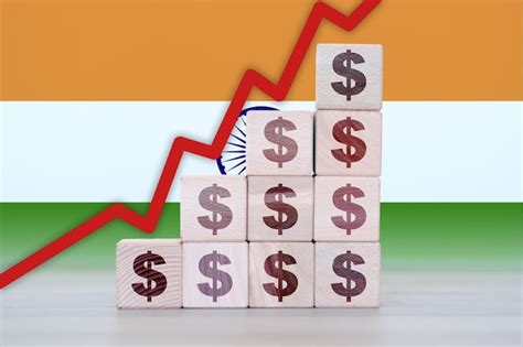 Premium Photo India Economic Collapse Increasing Values With Cubes