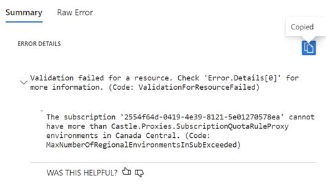 Validation Error Cannot Have More Than Castle Proxies