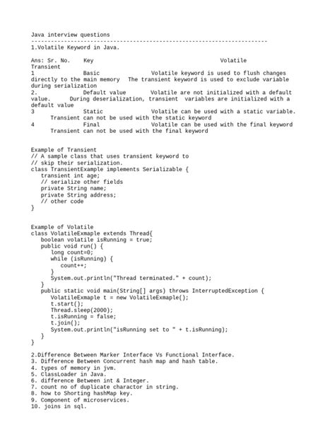 java interview questions pdf java programming language method