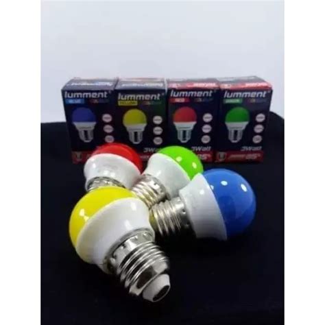 Jual Lampu Bohlam Led Bulb Lumment W Colours By Push On Indonesia Shopee Indonesia