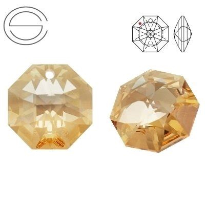 8115 MM 14 Swarovski STRASS Octagon GOLDEN SHADOW Crystals From