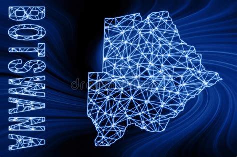 Map Of Botswana Polygonal Mesh Line Map Stock Illustration Illustration Of Modern Emblem
