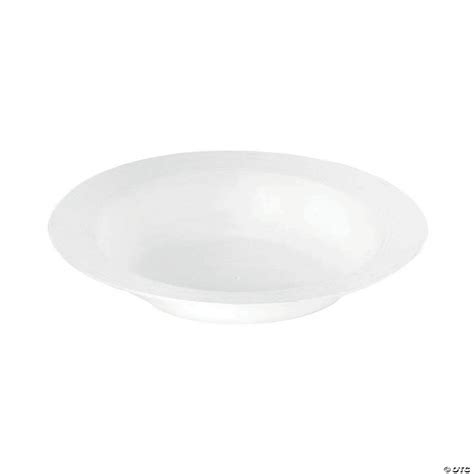 Top 10 👏 5 Solid White Edge Rim Round Disposable Plastic Dessert Bowls