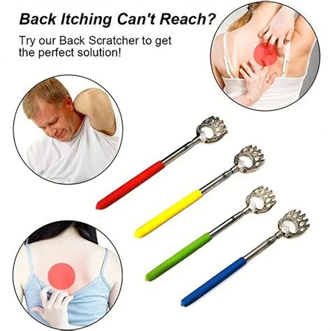 1 Pc Bear Claw Telescoping Back Scratcher Back With Rubber Handled