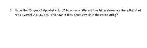 solved 2 using the 26 symbol alphabet a b z how many
