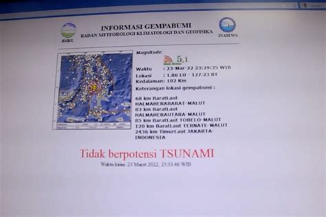 Gempa Bumi Magnitudo 5 1 Guncang Kabupaten Halmahera Barat ANTARA News