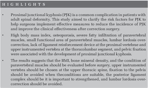 Figure 1 From Risk Factors For Proximal Junctional Kyphosis In Adult
