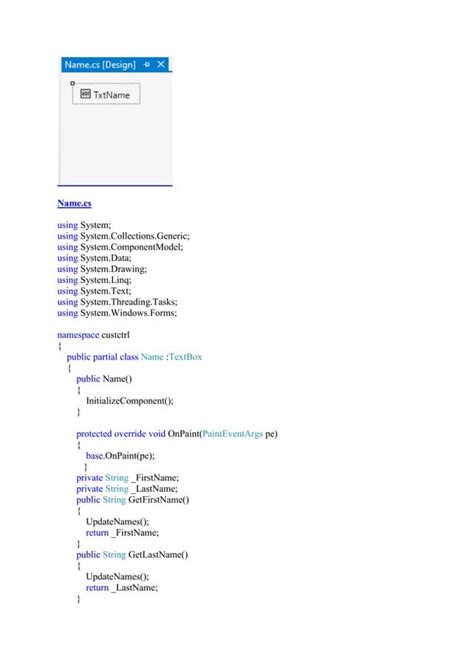Creating A Name Seperator Custom Control Using C Pdf