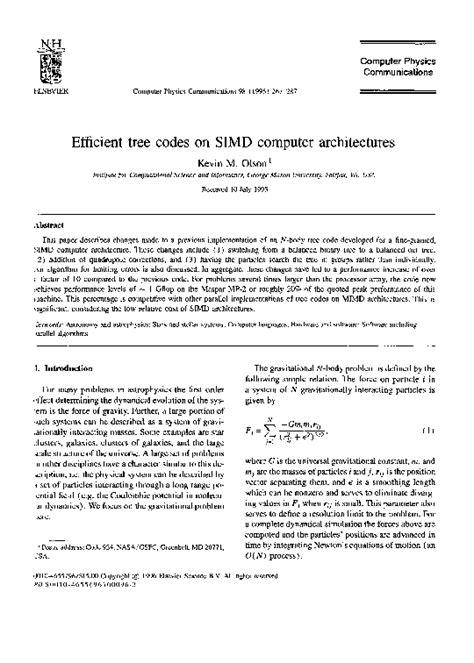 pdf efficient tree codes on simd computer architectures