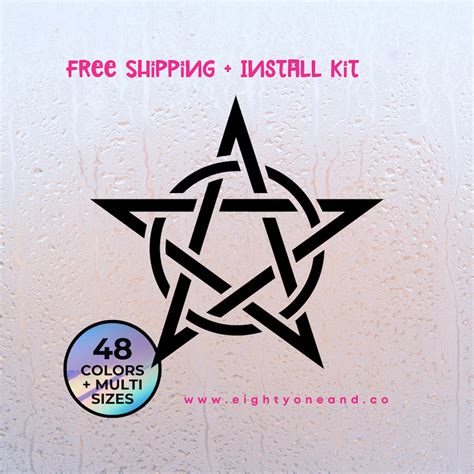 Celtic Pentagram Decal Pentagram Sticker Holographic Pentagram Witch