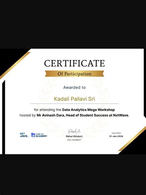 Pallavi Sri Kadali On Linkedin Dataanalyticsmegaworkshop Nxtwaveccbp