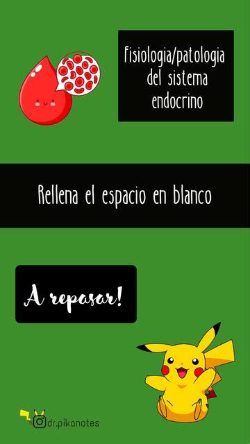 Flashcards Sistema Endocrino Dr Pikanotes UDocz