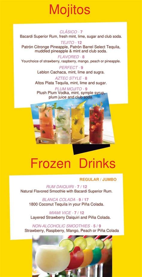 Free Printable Drink Menu Templates Word Pdf Wedding Christmas