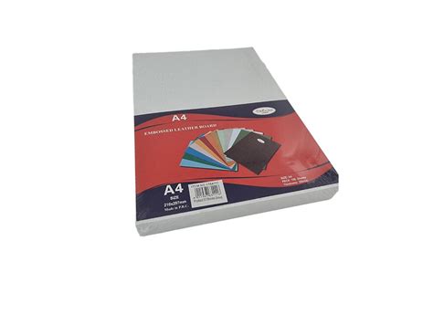 Deluxe A4 Embossed Leather Board Binding Cover 100 Pack White Dubai
