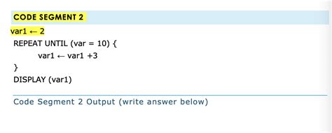solved var1 ← 2 repeat until var 10 { var1 ←