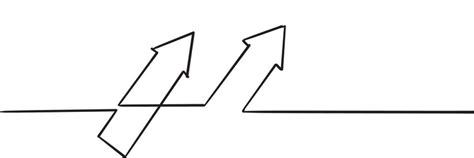 continuous line drawing multiple arrows royalty free vector