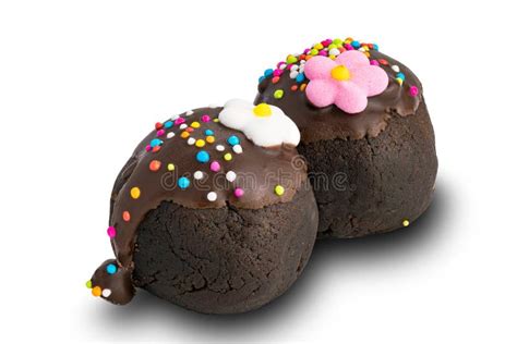 View Of Choc Balls Or Chocolate Balls Topping With Multicolored Rainbow