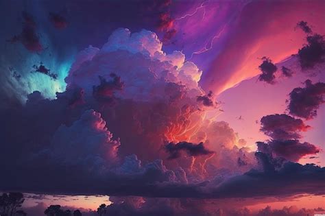 Premium Ai Image Pink And Purple Sky Clouds At Sunset