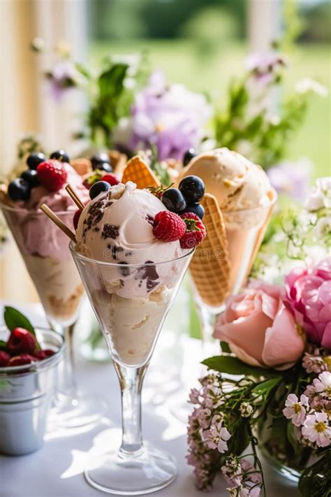 Ice Cream Desserts Buffet Table Event Food Catering For Wedding Party