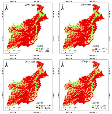 Spatial Distribution Of Lsi Index Before And After Earthquake