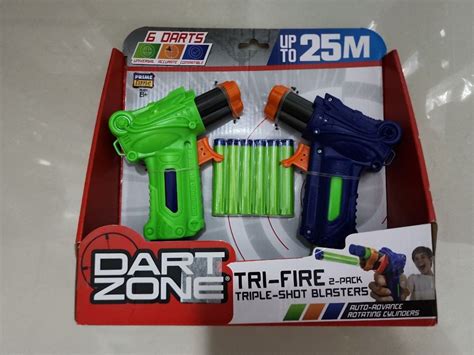 Dart Zone Tri Fire 2 Pack Gun Hobbies And Toys Toys And Games On Carousell