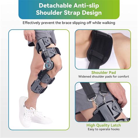 Hinged Knee Brace Rom Post Op Knee Immobilizer Leg Braces Orthopedic
