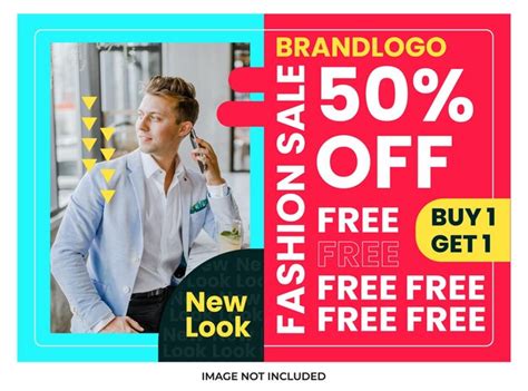 엽서 템플릿 패션 및 판매 소셜 미디어 프리미엄 벡터