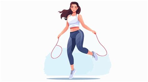 Beautiful Girl Sports Jumping Exercise Outdoors Premium Ai Generated