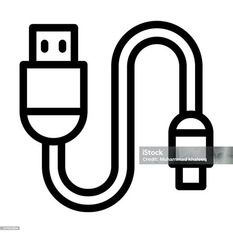Usb 케이블 벡터 굵은 선 아이콘 개인 및 상업적 사용 0명에 대한 스톡 벡터 아트 및 기타 이미지 0명 Usb 케이블