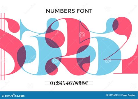 Font Of Numbers In Classical French Didot Stock Vector Illustration