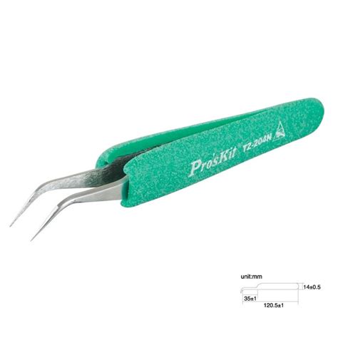 Tweezer Esd Safe Soft Grip Fine Tip Curved