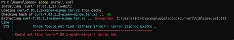 `scoop Update Curl` Fails Updating Curl To Recent Version 78311 Atm