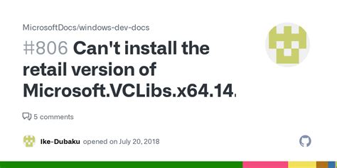 Can T Install The Retail Version Of Microsoft VCLibs X64 14 00 Desktop