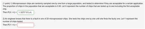 solved 1 point 1 microprocessor chips are randomly