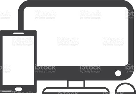 Laptop And Synchronization Illustration In Minimal Style Stock Illustration Download Image Now