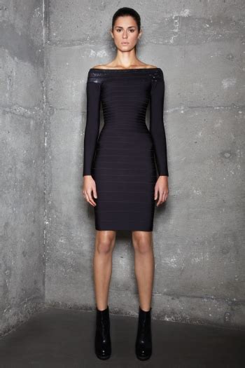 Herve Leger Black Long Sleeve Dress Herve Leger 217 16100 Herve