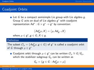 Geometric Quantization On Coadjoint Orbits Pdf Physics Science
