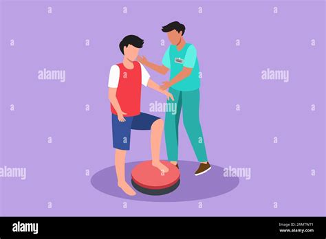 Character Flat Drawing Man Therapist Helping Young Male Patient