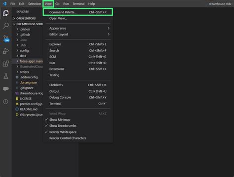 Access VSCode Command Pallette Using View
