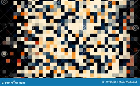 Abstract Rows Of Colorful Pixels Blinking And Moving From Right To Left On Black Background