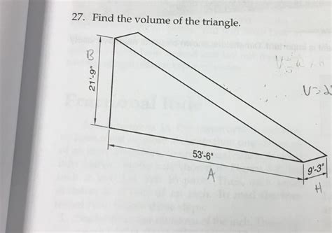 Solved Find The Volume Of The Triangle Chegg Com