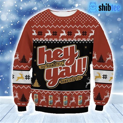 Hey Yall Ugly Christmas Sweater Shibtee Clothing