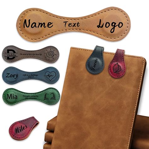 Cdbuy Personalized Leather Magnetic Bookmarks Custom