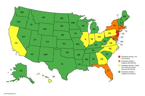 Oc Population Density Of Us States Vs Uk Countries Rmapporn