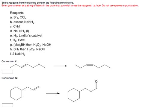 Solved Select Reagents From The Table To Perform The