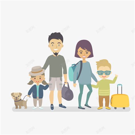 手绘一家四口旅行矢量图png图片免费下载 素材ngqnwarn 88icon
