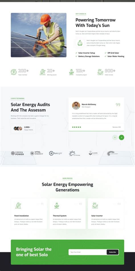 Sunbee Solar Renewable Energy HTML Template Is A Clean Elegant And