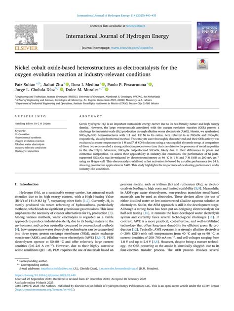 Pdf Nickel Cobalt Oxide Based Heterostructures As Electrocatalysts For The Oxygen Evolution