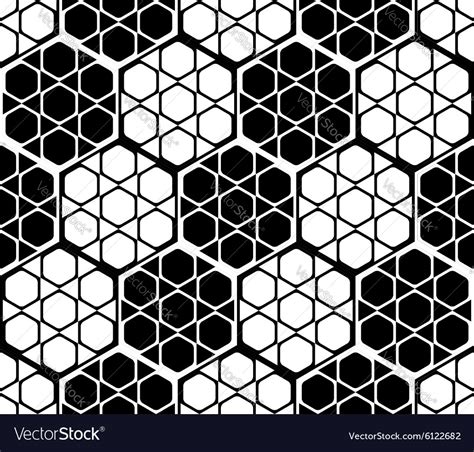 Design Seamless Monochrome Hexagon Pattern Vector Image